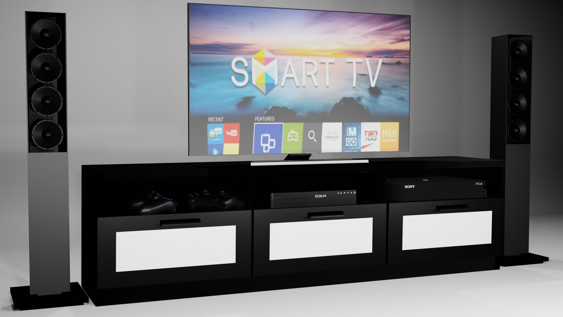 TV Samsung Smart 3D Model With All Devices 3D Model - TurboSquid 1962920