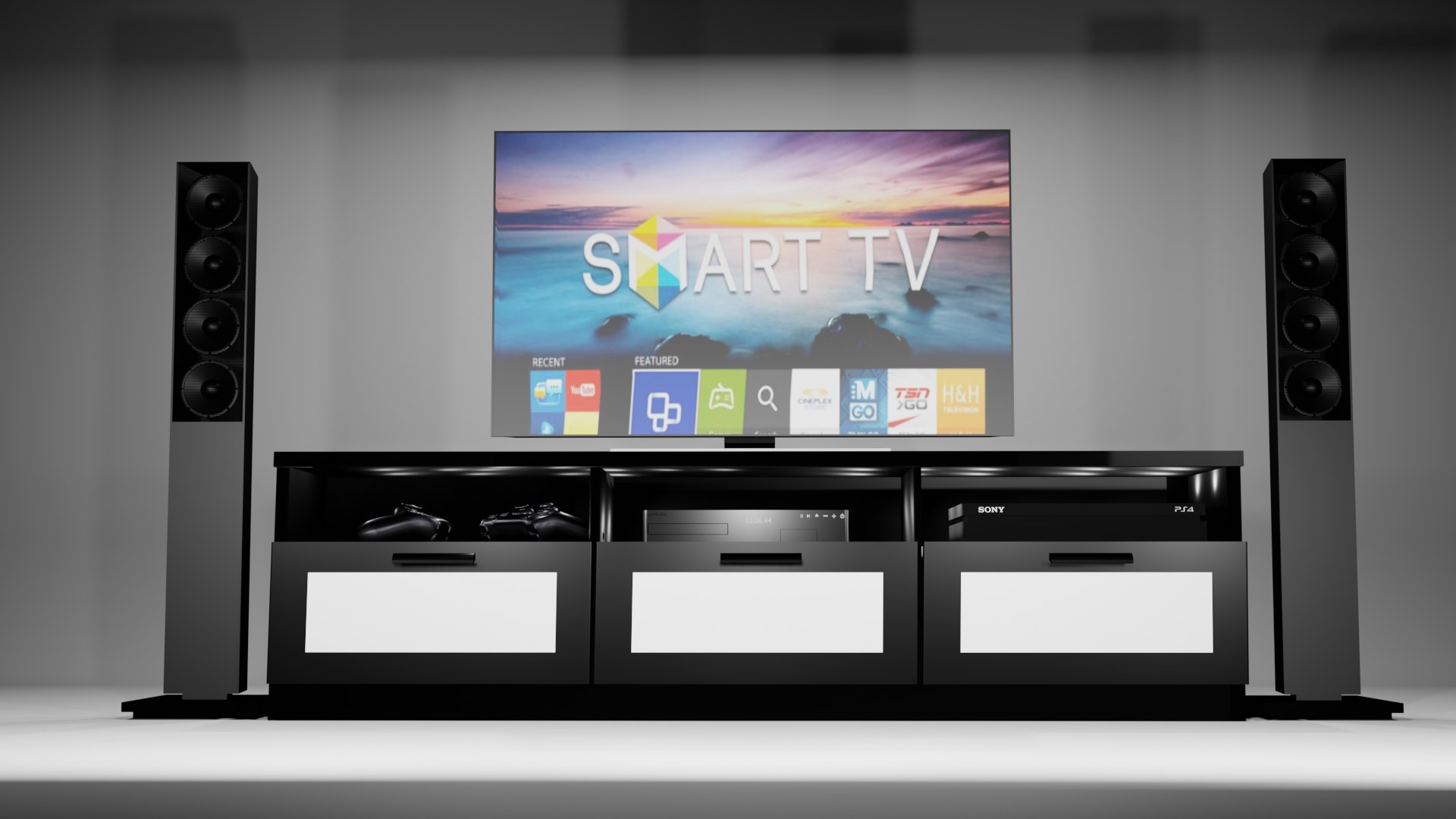 TV Samsung Smart 3D Model With All Devices 3D Model - TurboSquid 1962920