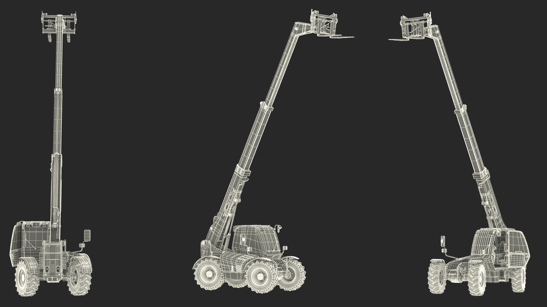 3D Telescopic Handler Forklift Generic Rigged For Maya Model ...