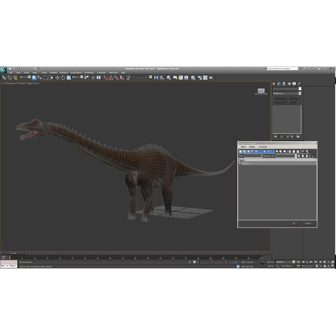 3d model diplodocus prehistoric