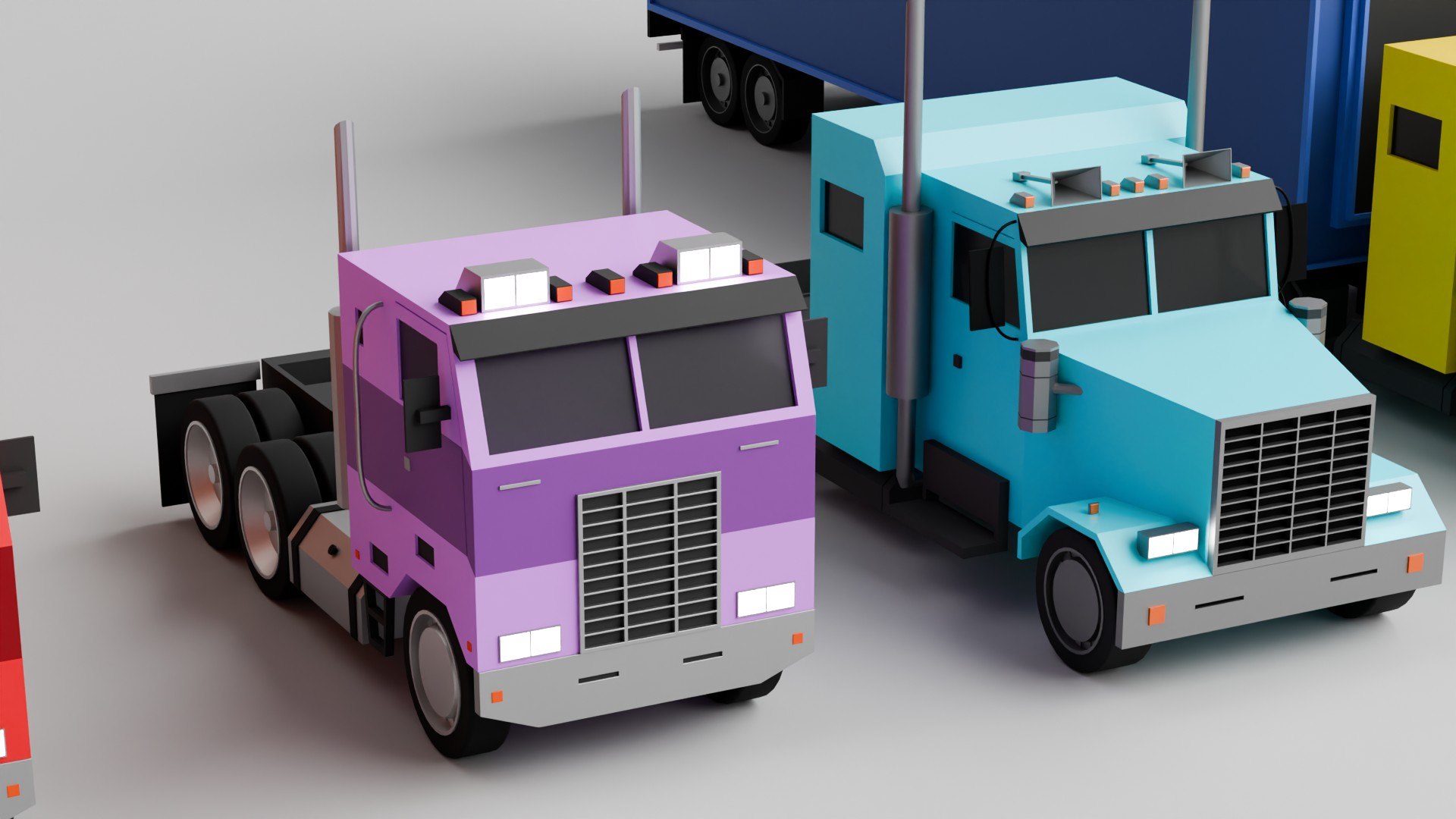 Free Low Poly Truck 3D Model Pack 3D Model - TurboSquid 2448301