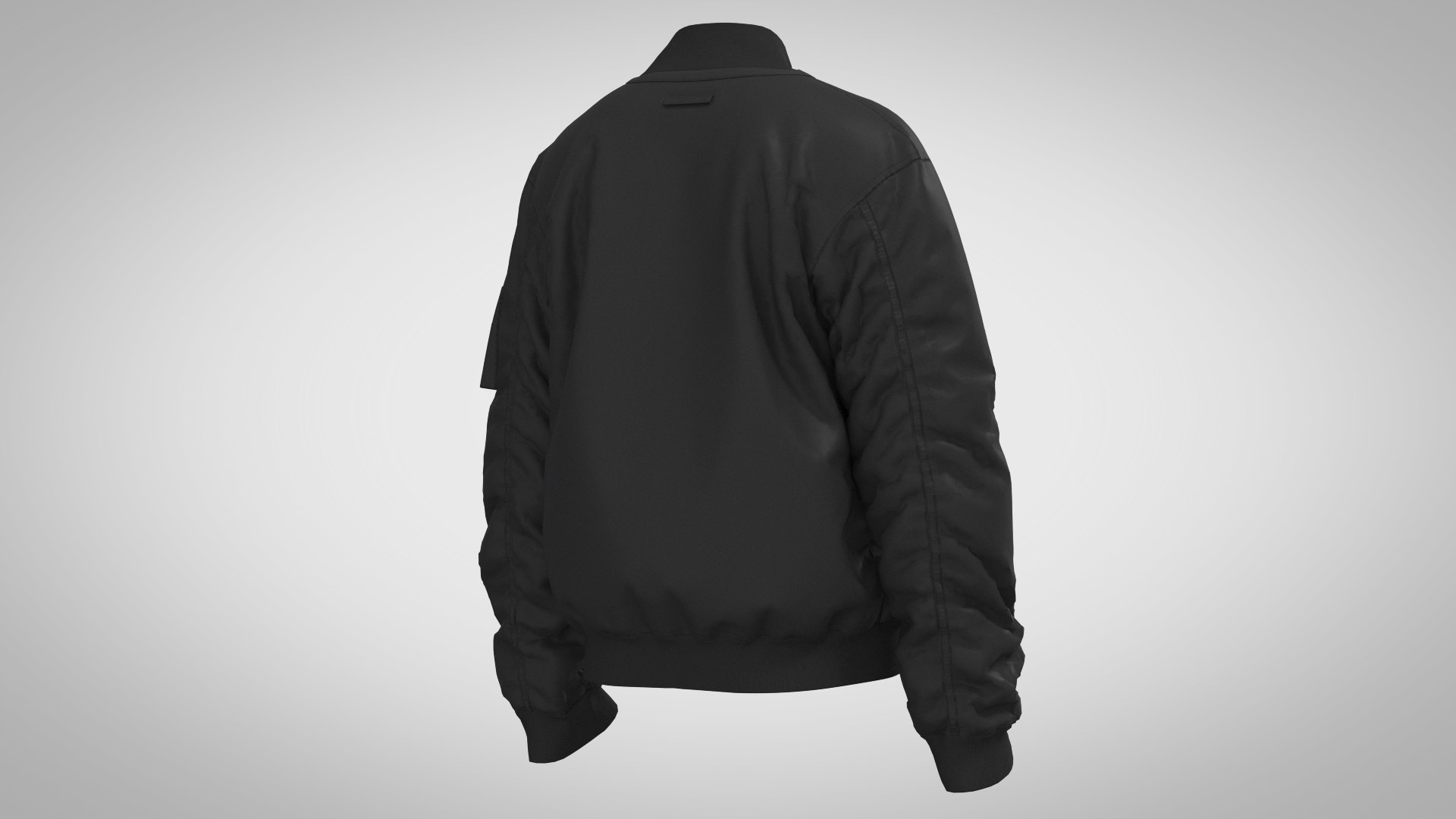 3D Model Gathered Sleeve Bomber Jacket - TurboSquid 2224400