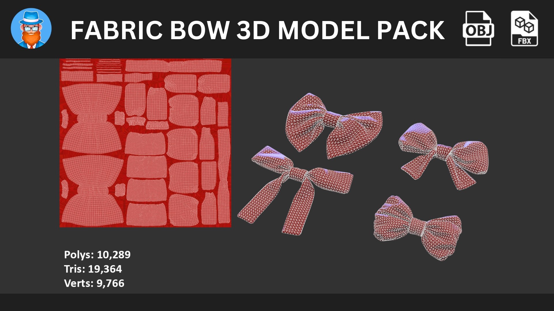 3D Fabric Bow 3D Model Pack Model - TurboSquid 2396752