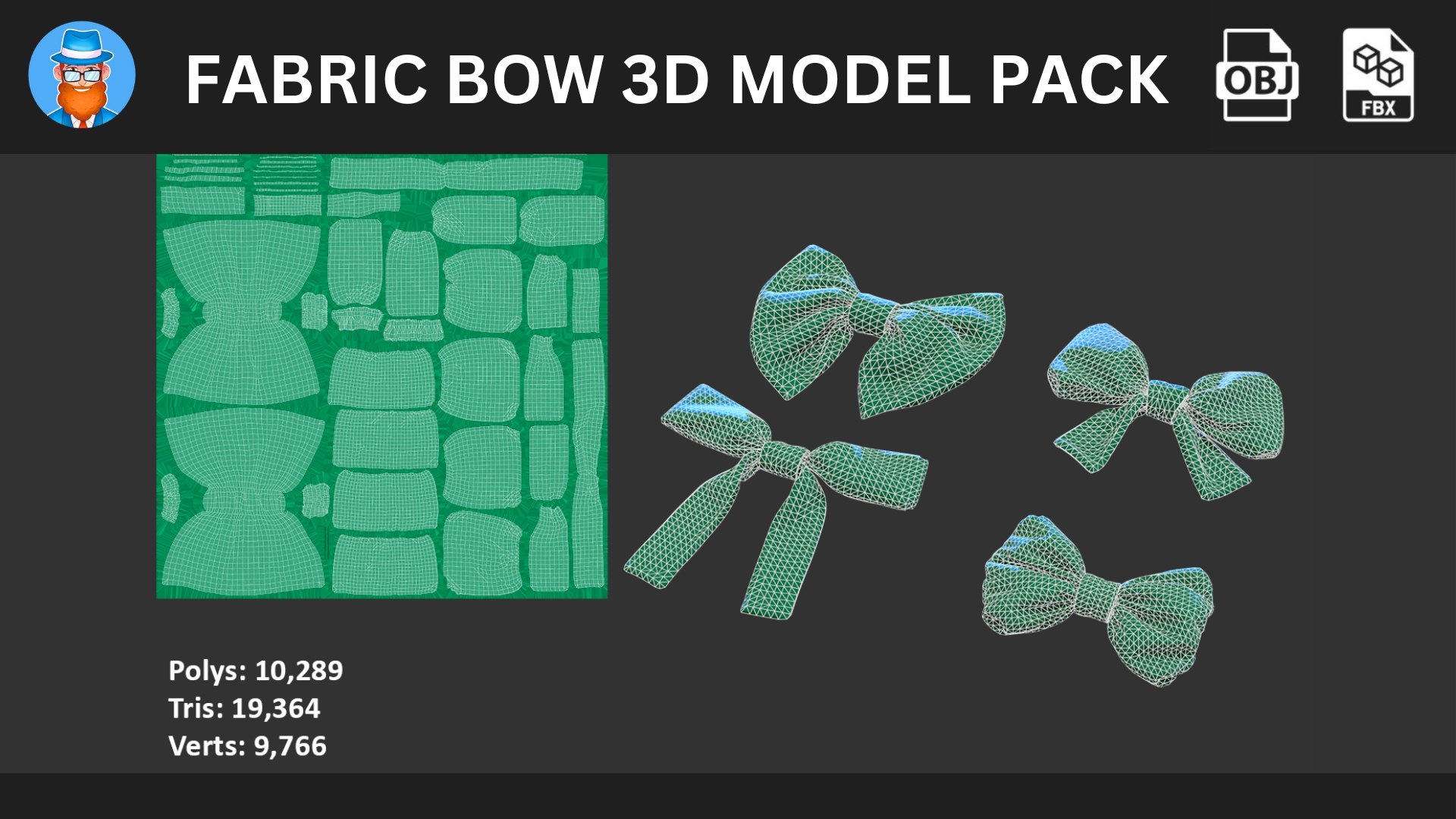 3D Fabric Bow 3D Model Pack Model - TurboSquid 2396752