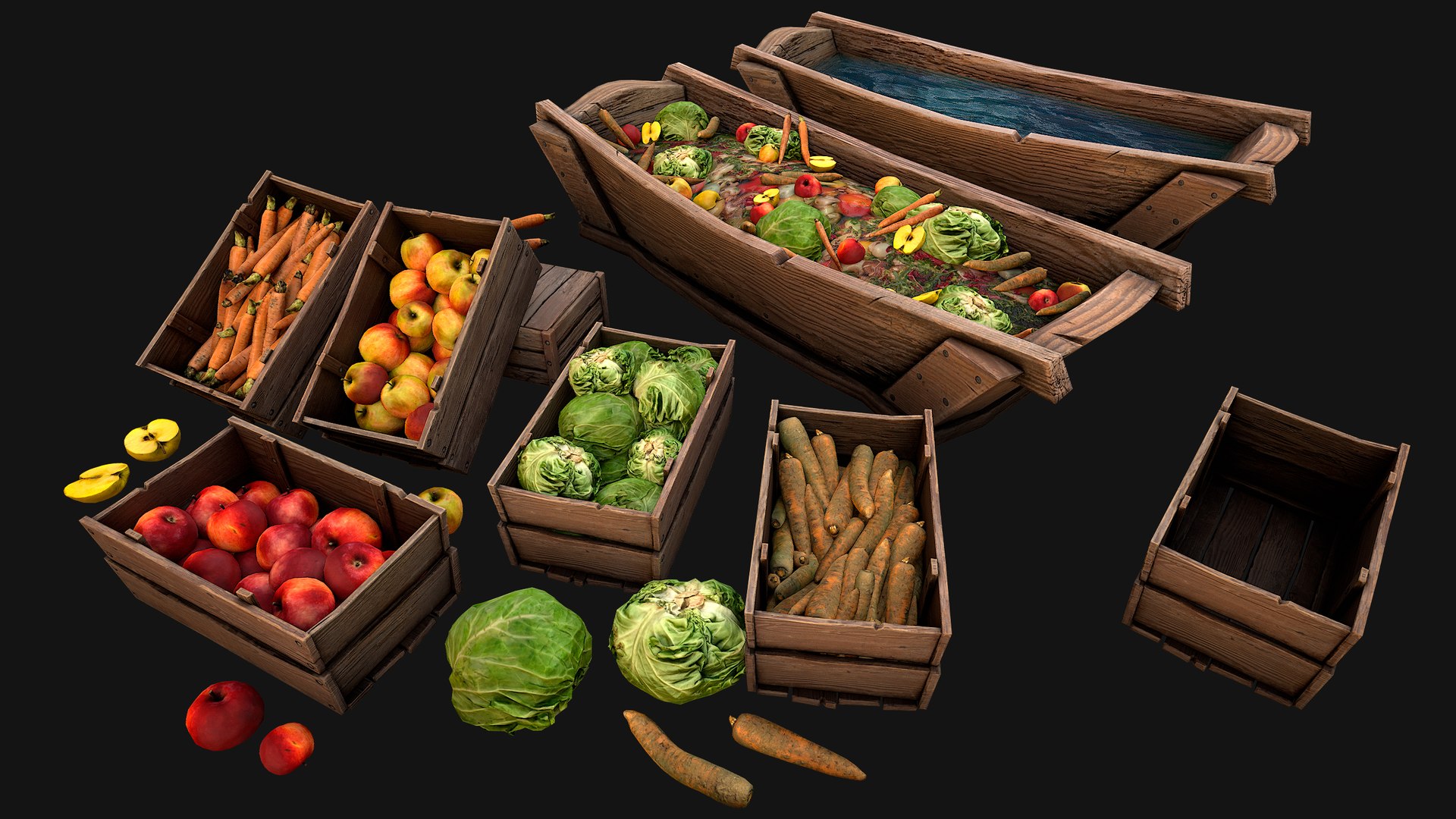 3D Trough With Water And Food Farm Feed Slop - TurboSquid 2207206