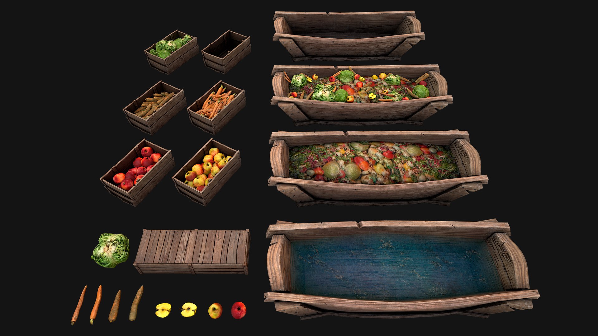 3D Trough With Water And Food Farm Feed Slop - TurboSquid 2207206