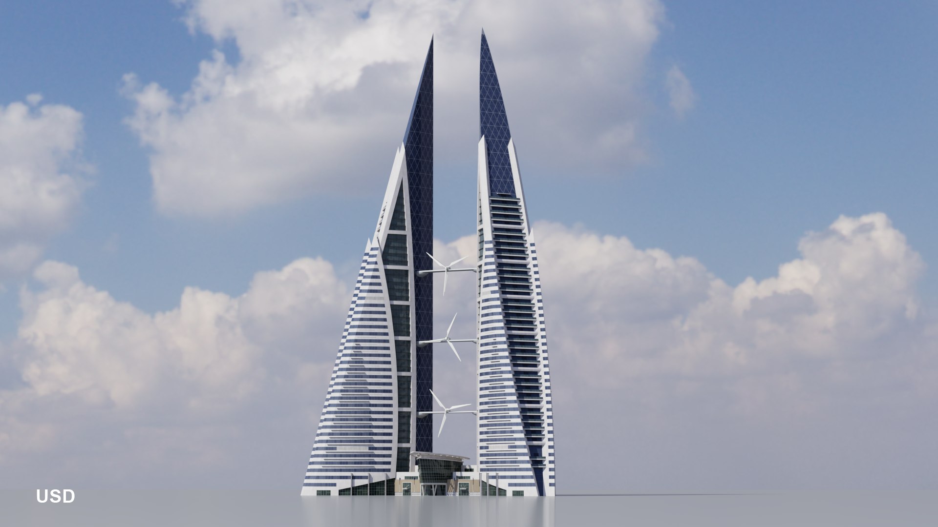 Bahrain World Trade Center 3D - TurboSquid 2056721