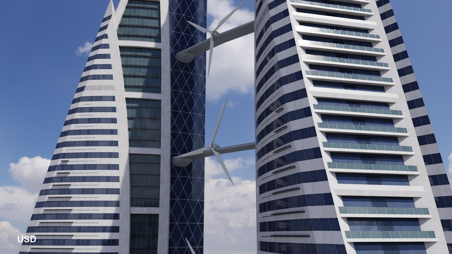 Bahrain World Trade Center 3D - TurboSquid 2056721