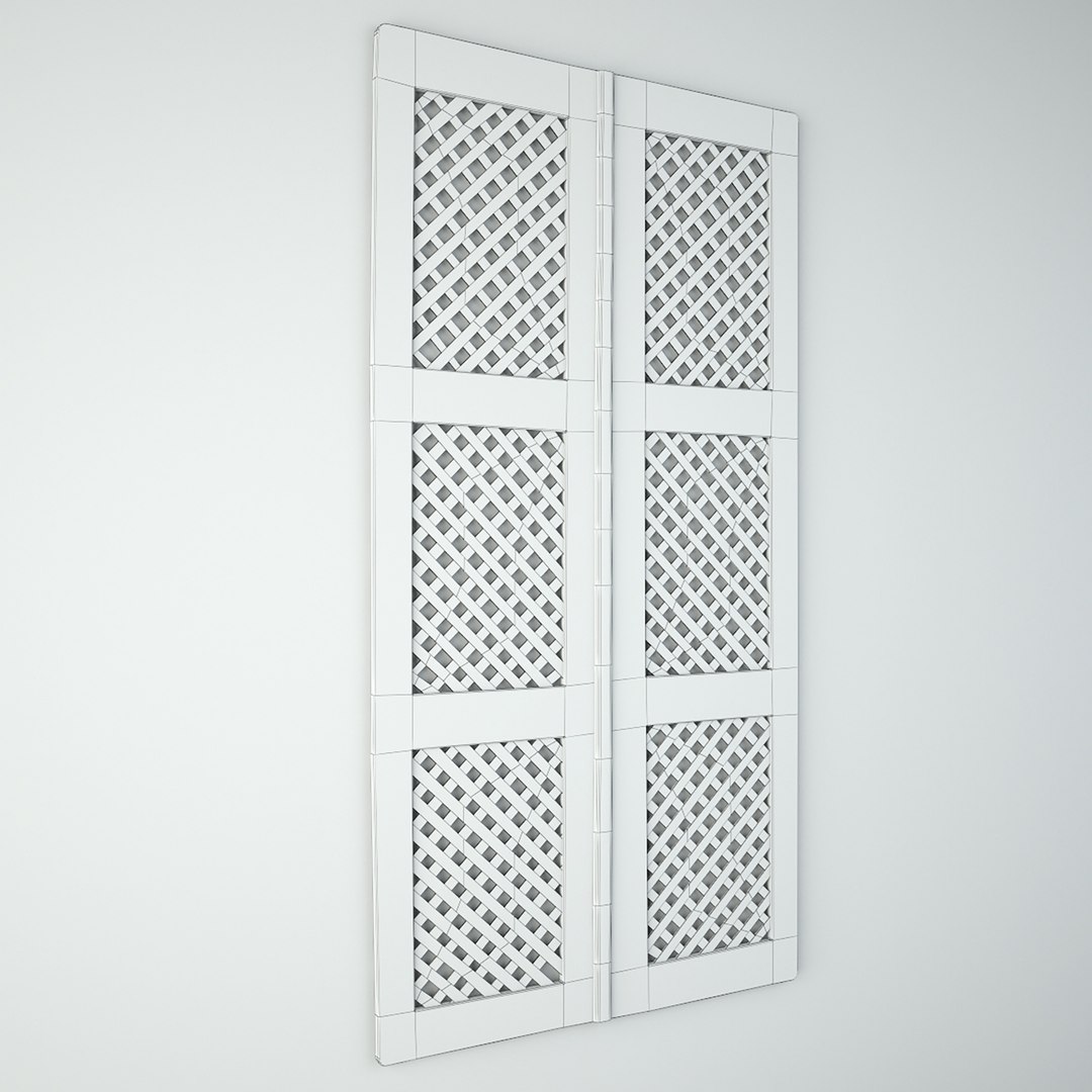 Vintage Teak Lattice Screen Door 3D Model - TurboSquid 2124242