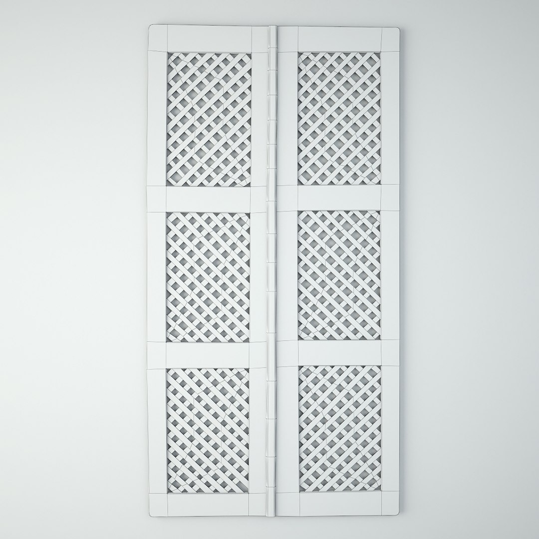 Vintage Teak Lattice Screen Door 3D Model - TurboSquid 2124242