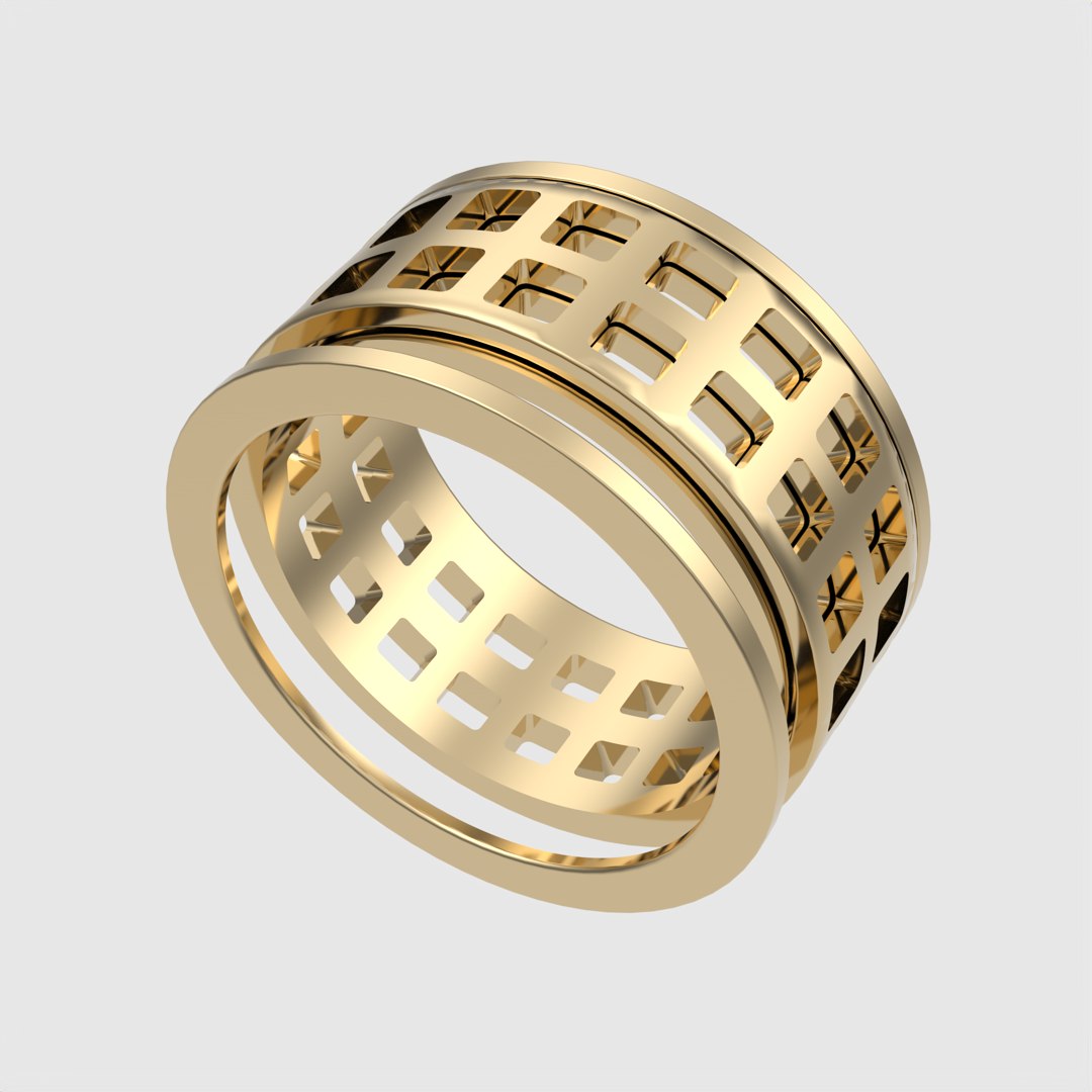 3D Rotating Grid Design Ring JDBCo - TurboSquid 2341442