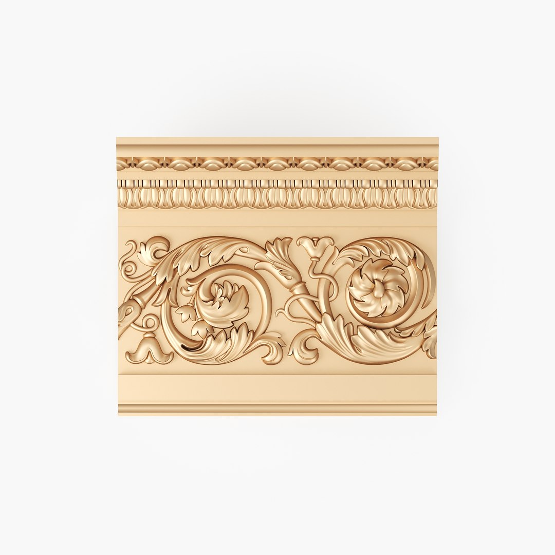 3D Classic Baroque Cornice Model - TurboSquid 1877208