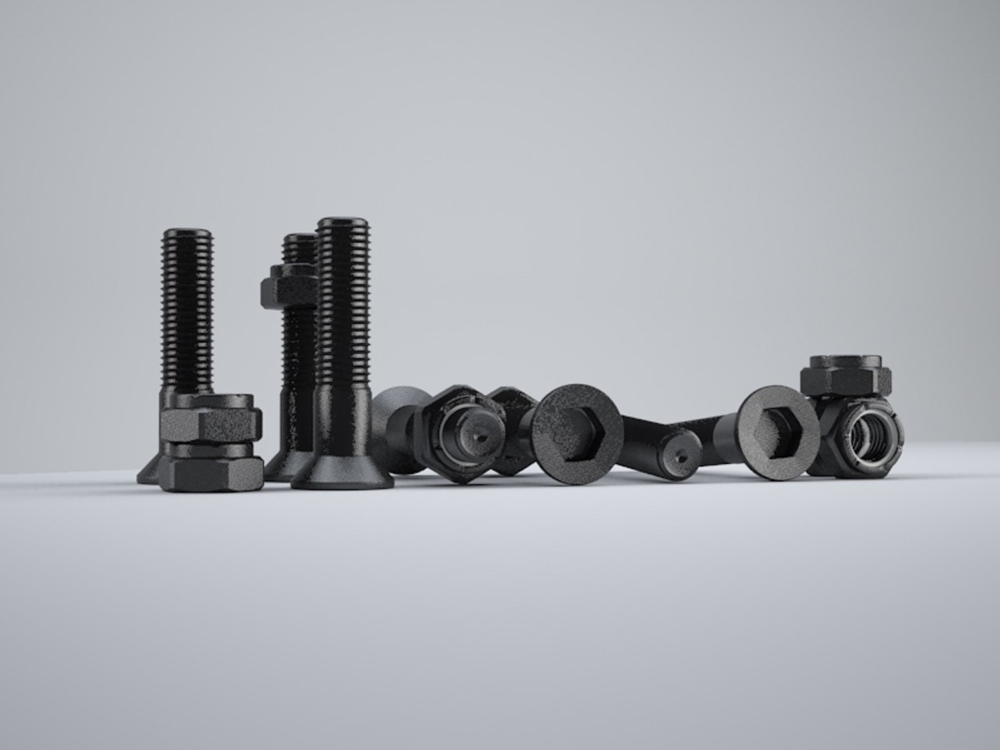 3d Model Of Nut Bolt
