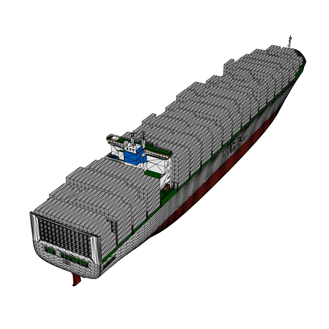 3d Container Vessel Cargo Model