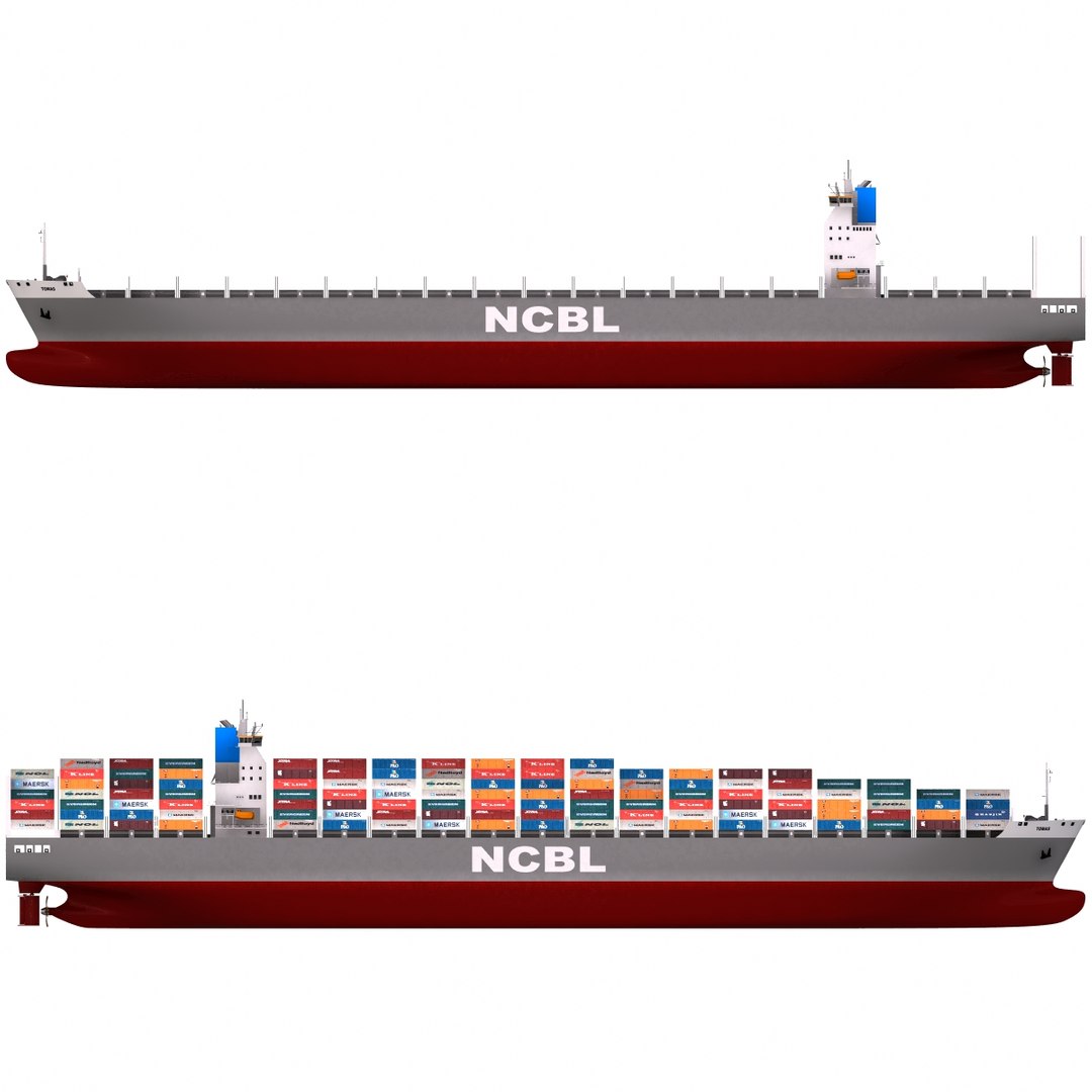 3d Container Vessel Cargo Model