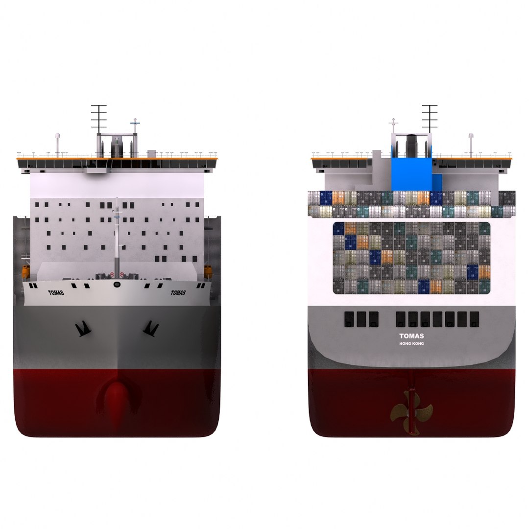 3d Container Vessel Cargo Model