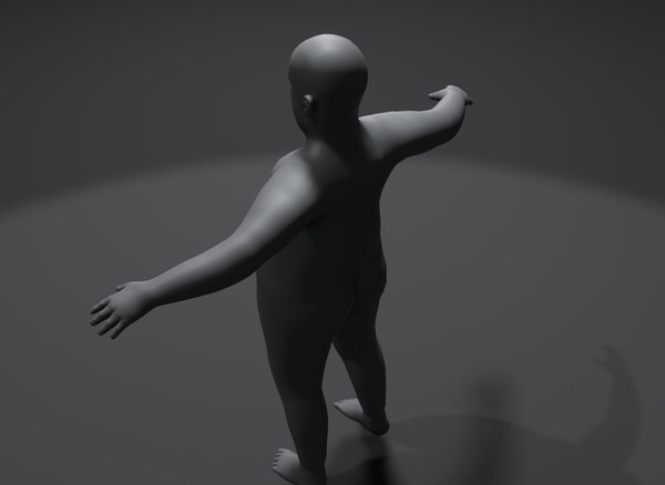 modelo 3d Fat Human Body Base Mesh Animated and Rigged 3D Model Family ...