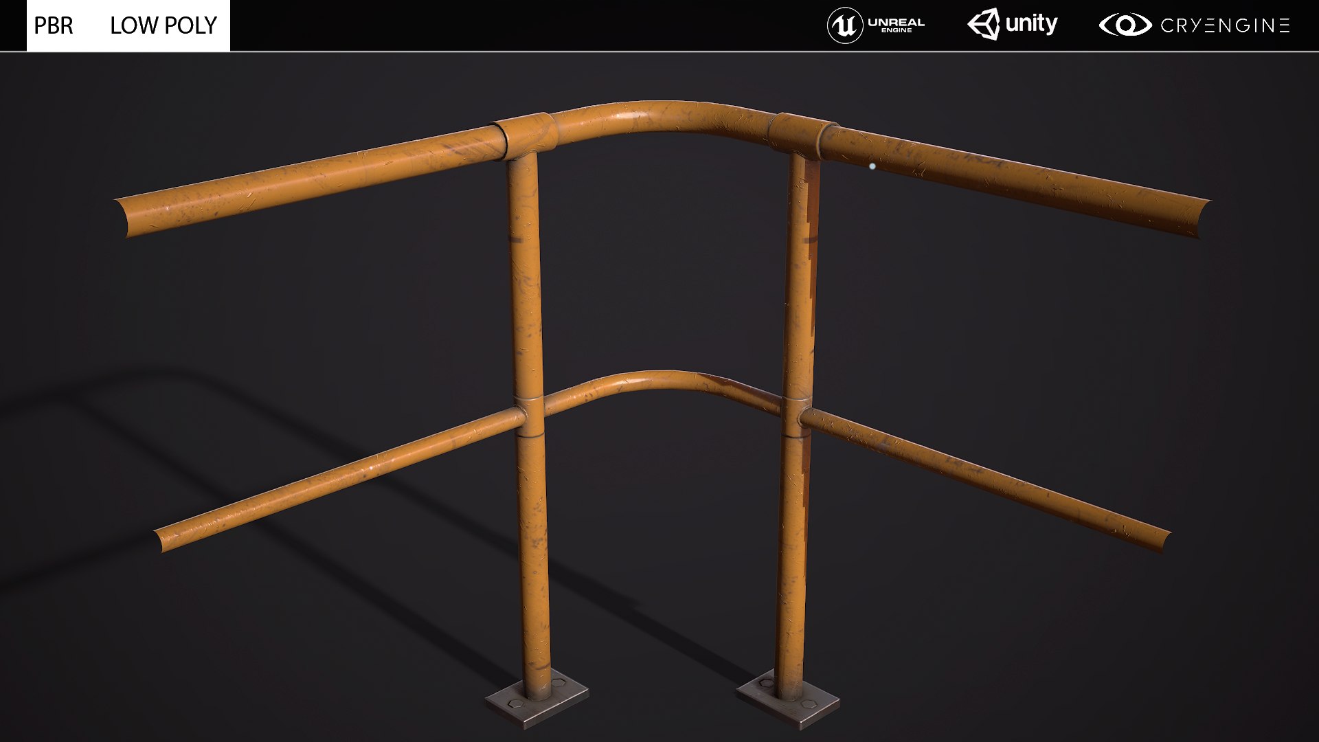3D Modular Handrail Pbr Ready Model - TurboSquid 1527940