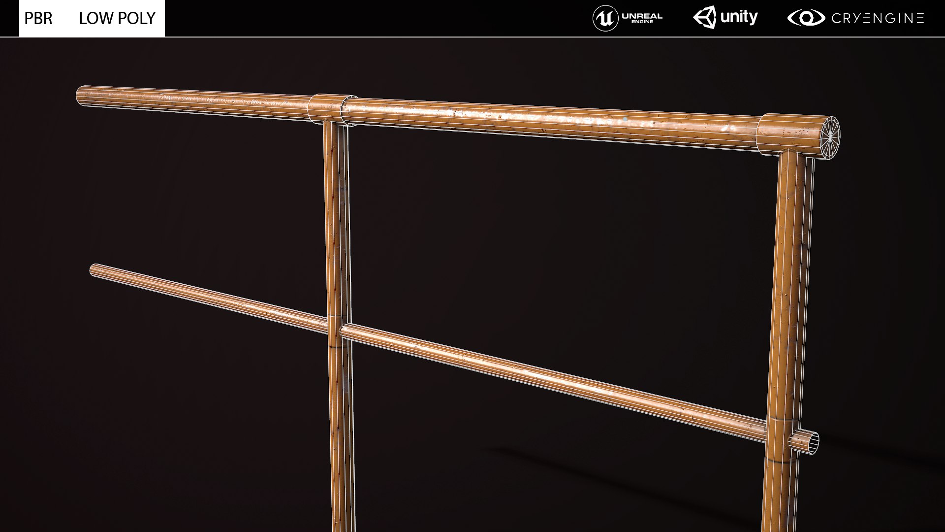 3D Modular Handrail Pbr Ready Model - TurboSquid 1527940