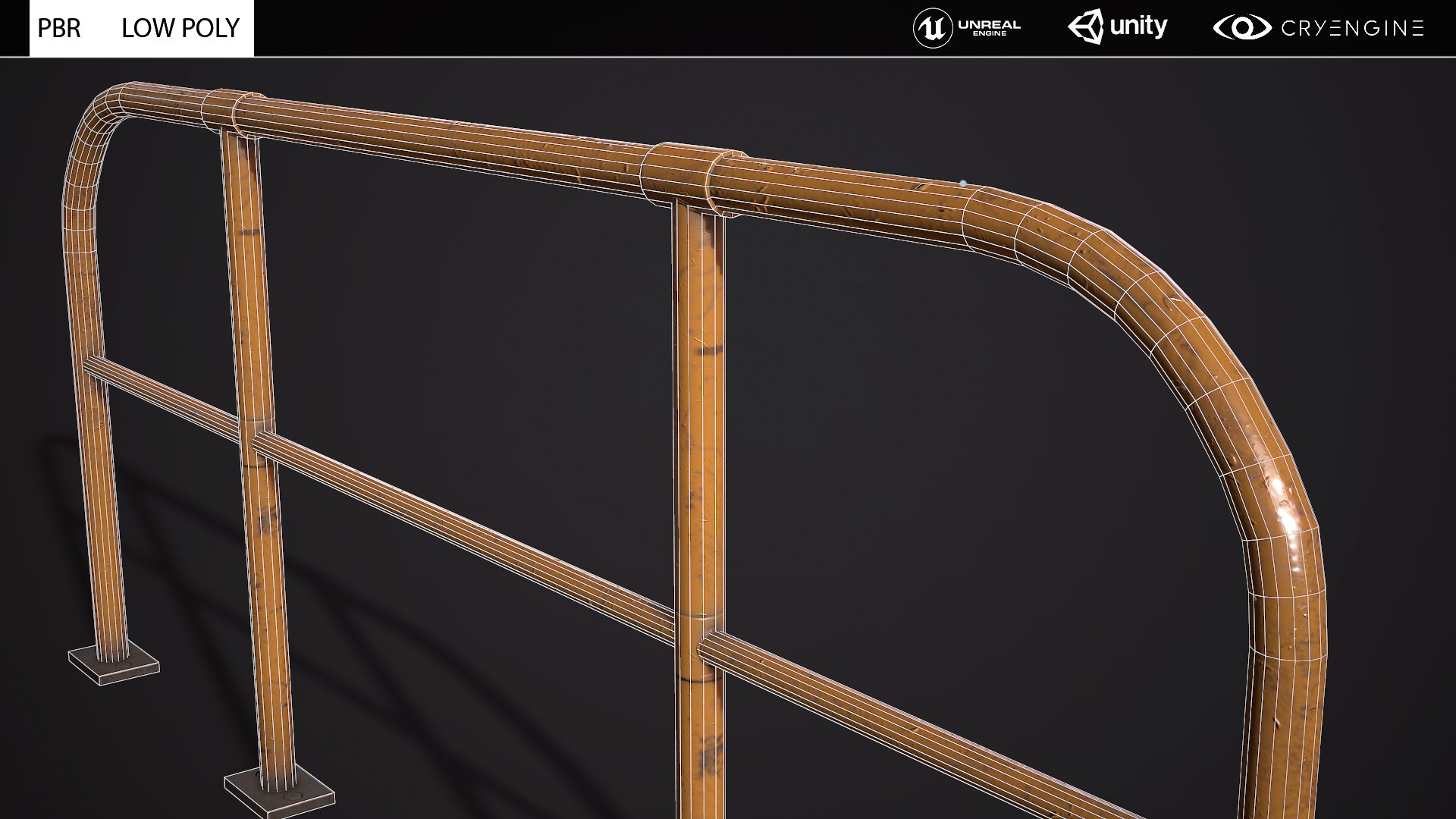 3D Modular Handrail Pbr Ready Model - TurboSquid 1527940