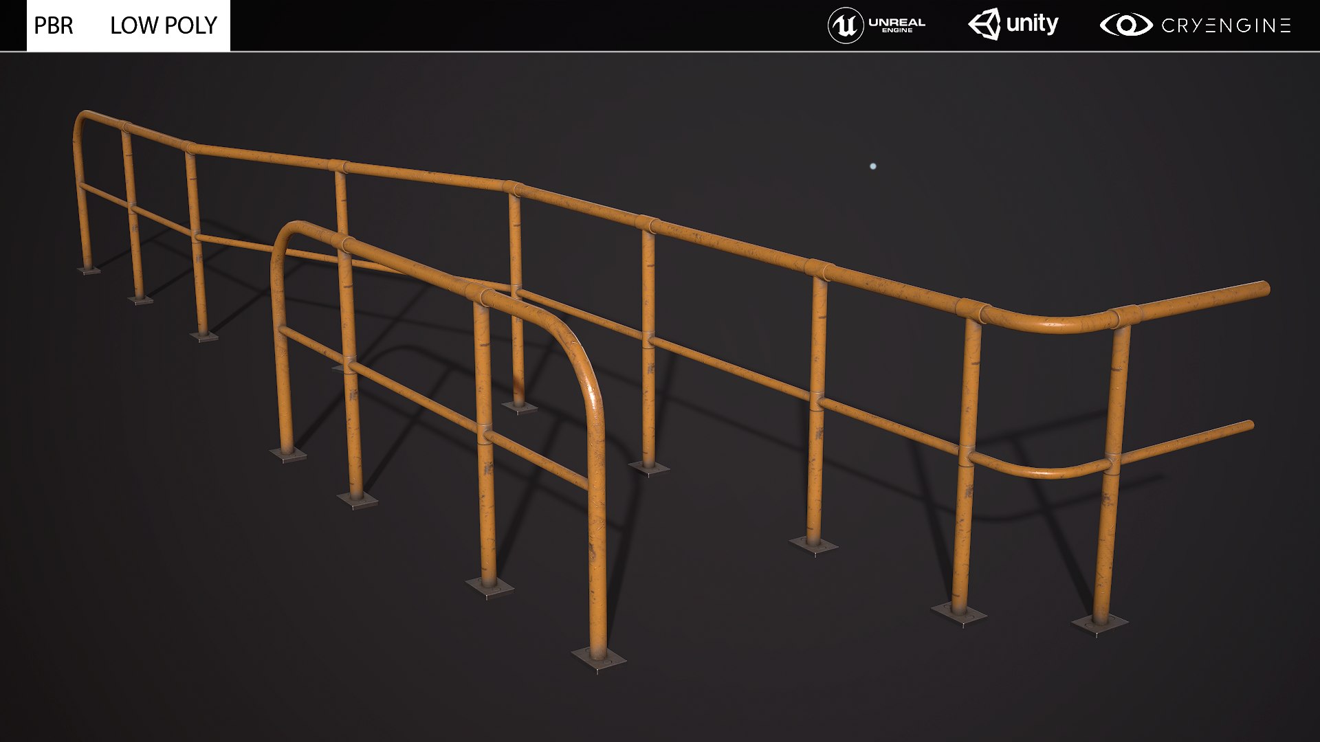 3D Modular Handrail Pbr Ready Model - TurboSquid 1527940