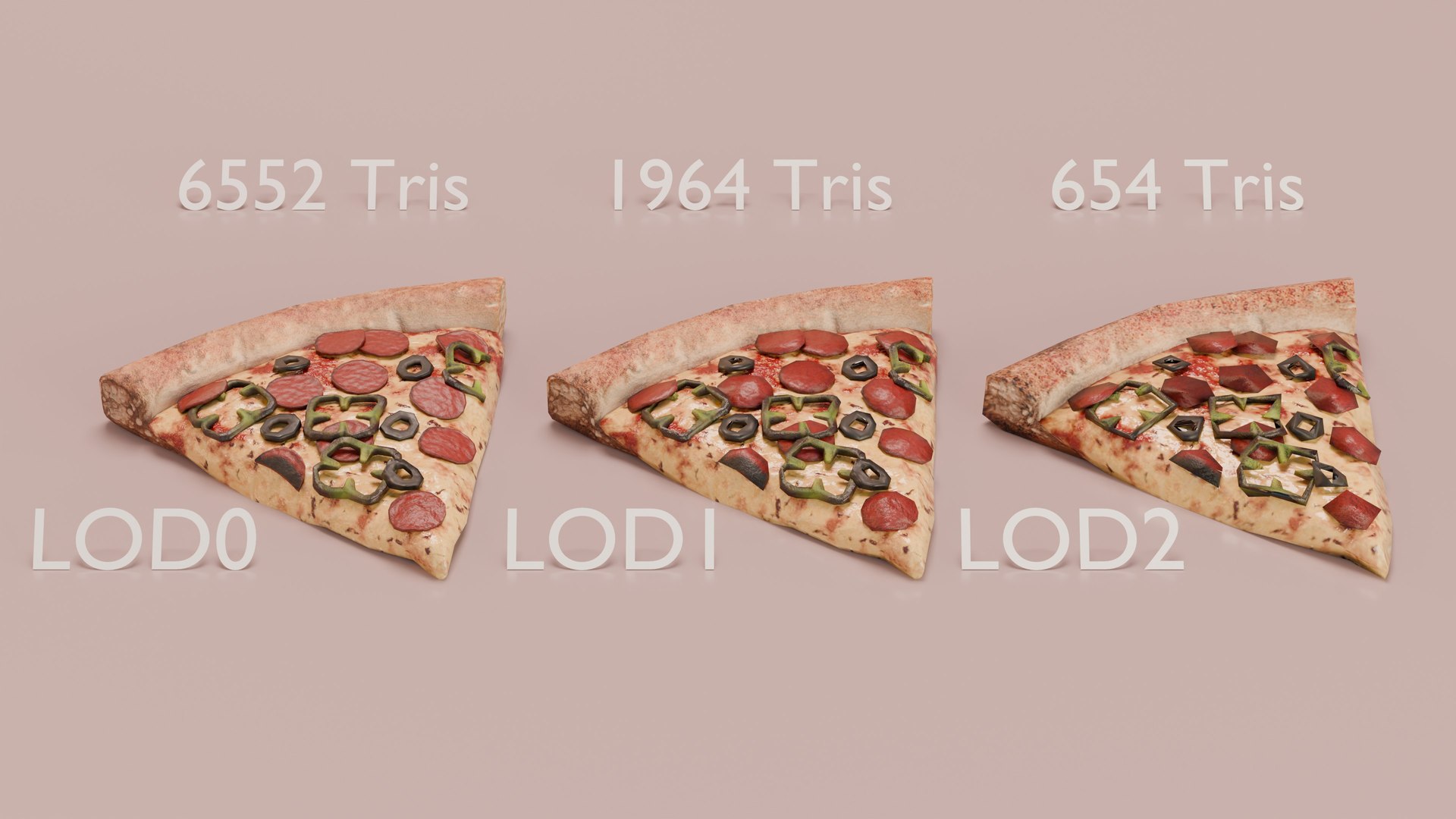Pizza Slice - Game Ready PBR 3D Model LOD Collider Included Model ...