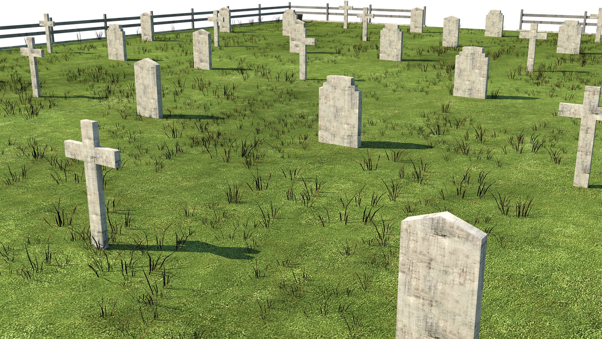 3D model cemetery graveyard - TurboSquid 1565392