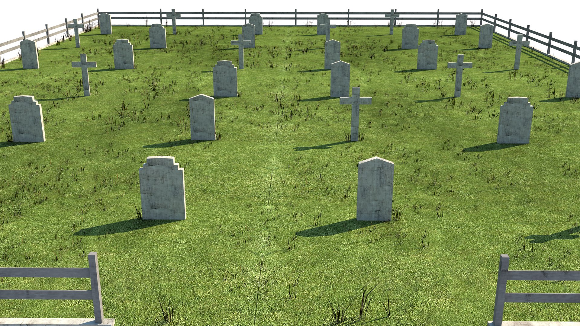 3D model cemetery graveyard - TurboSquid 1565392