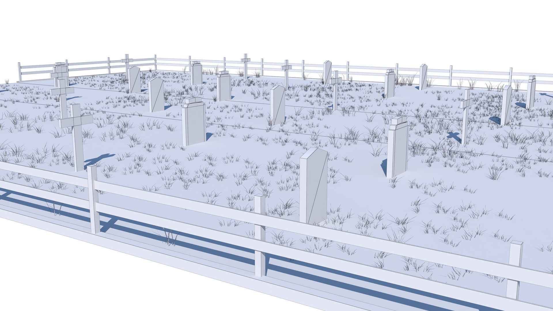 3D Model Cemetery Graveyard - TurboSquid 1565392