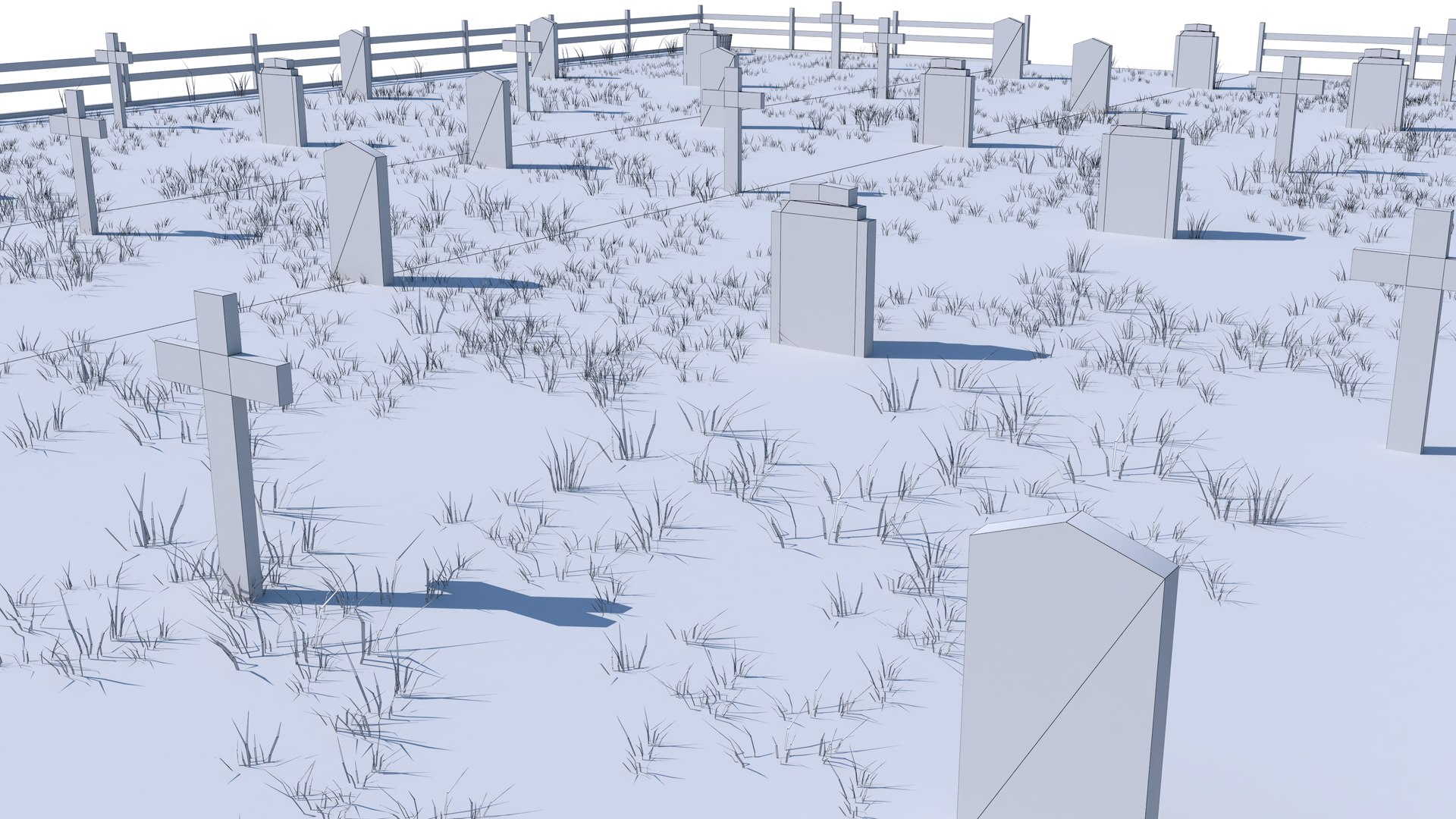 3D model cemetery graveyard - TurboSquid 1565392