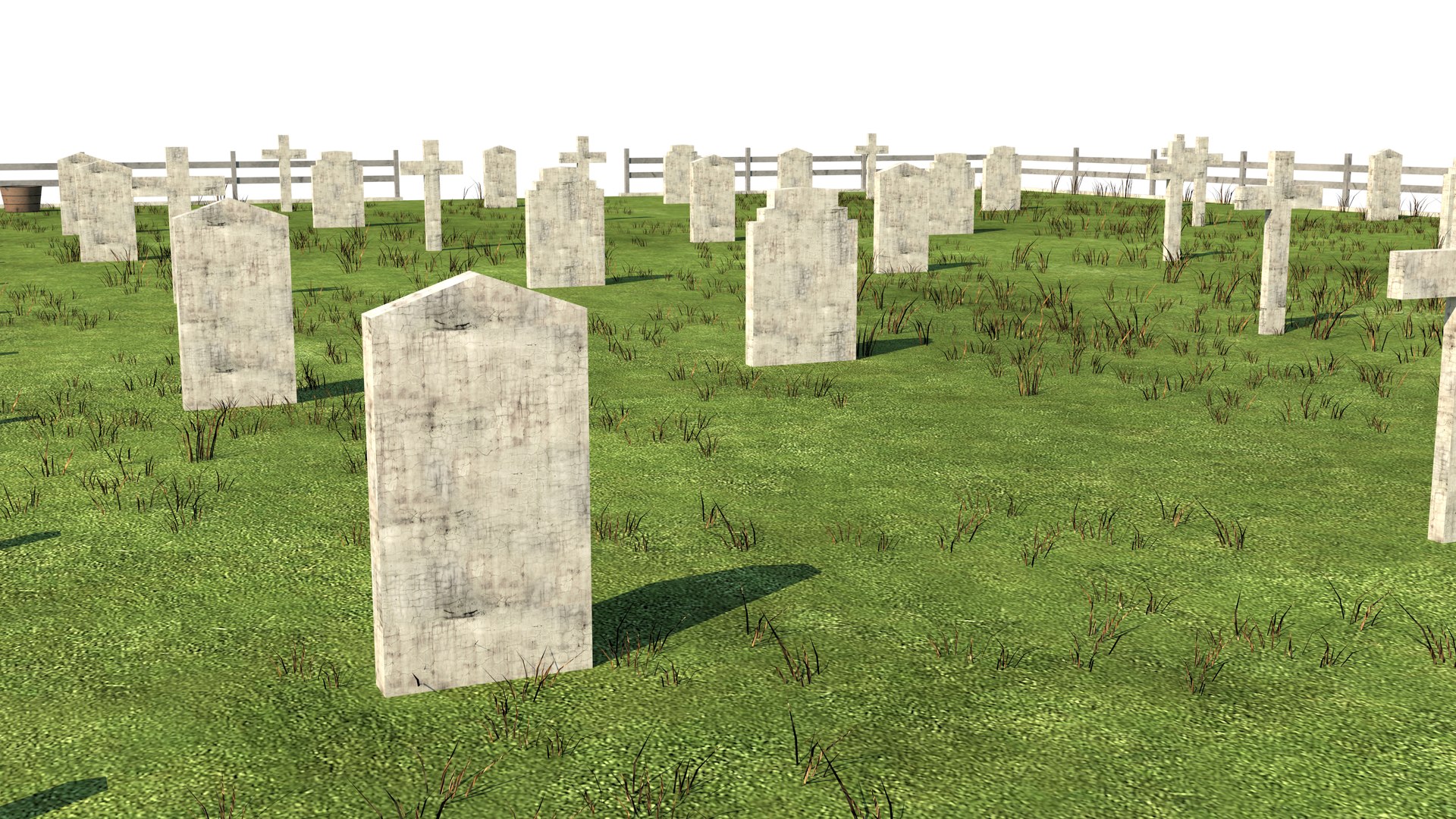 3D Model Cemetery Graveyard - TurboSquid 1565392