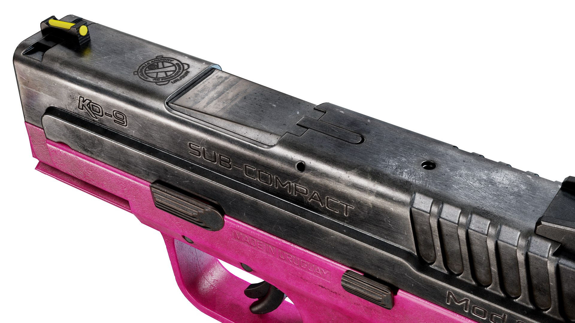 3D Hot Pink Pistol - Game Ready - TurboSquid 2287471