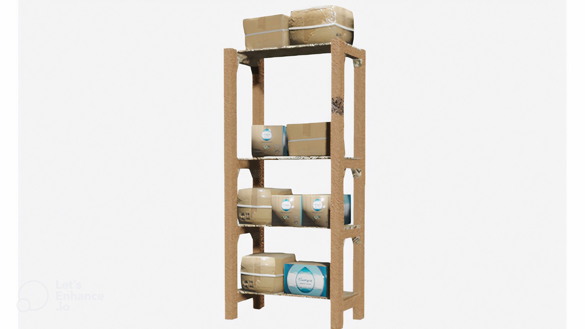 3D cardboard shelves - TurboSquid 2134775