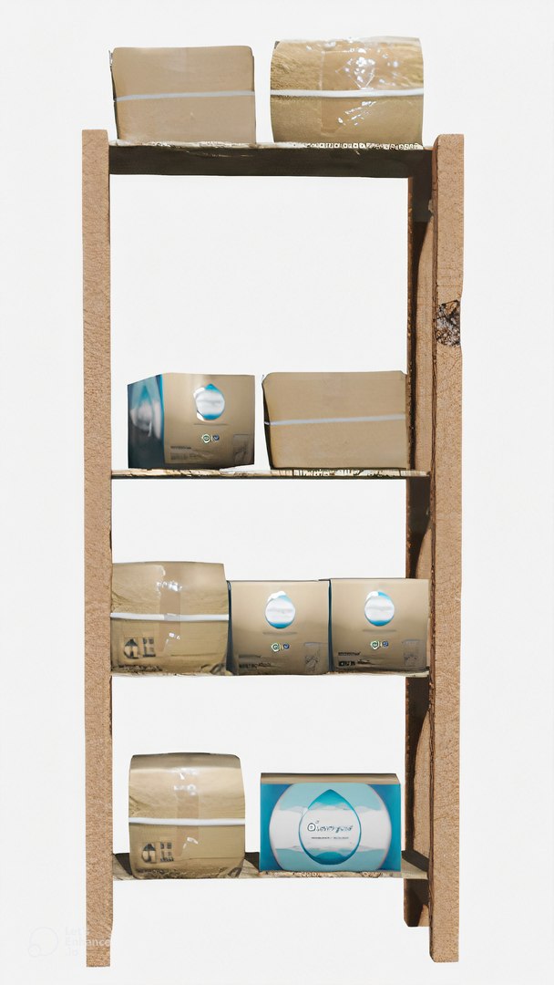 3D cardboard shelves - TurboSquid 2134775