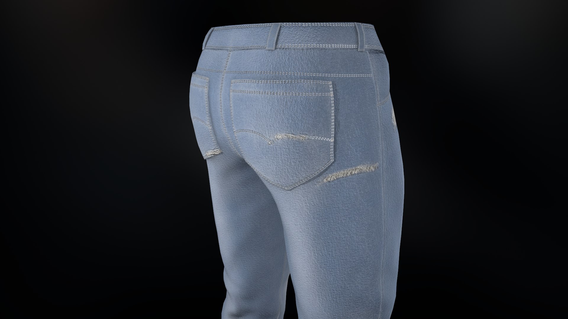 Light Blue Ripped Jeans 3D Model - TurboSquid 1618516