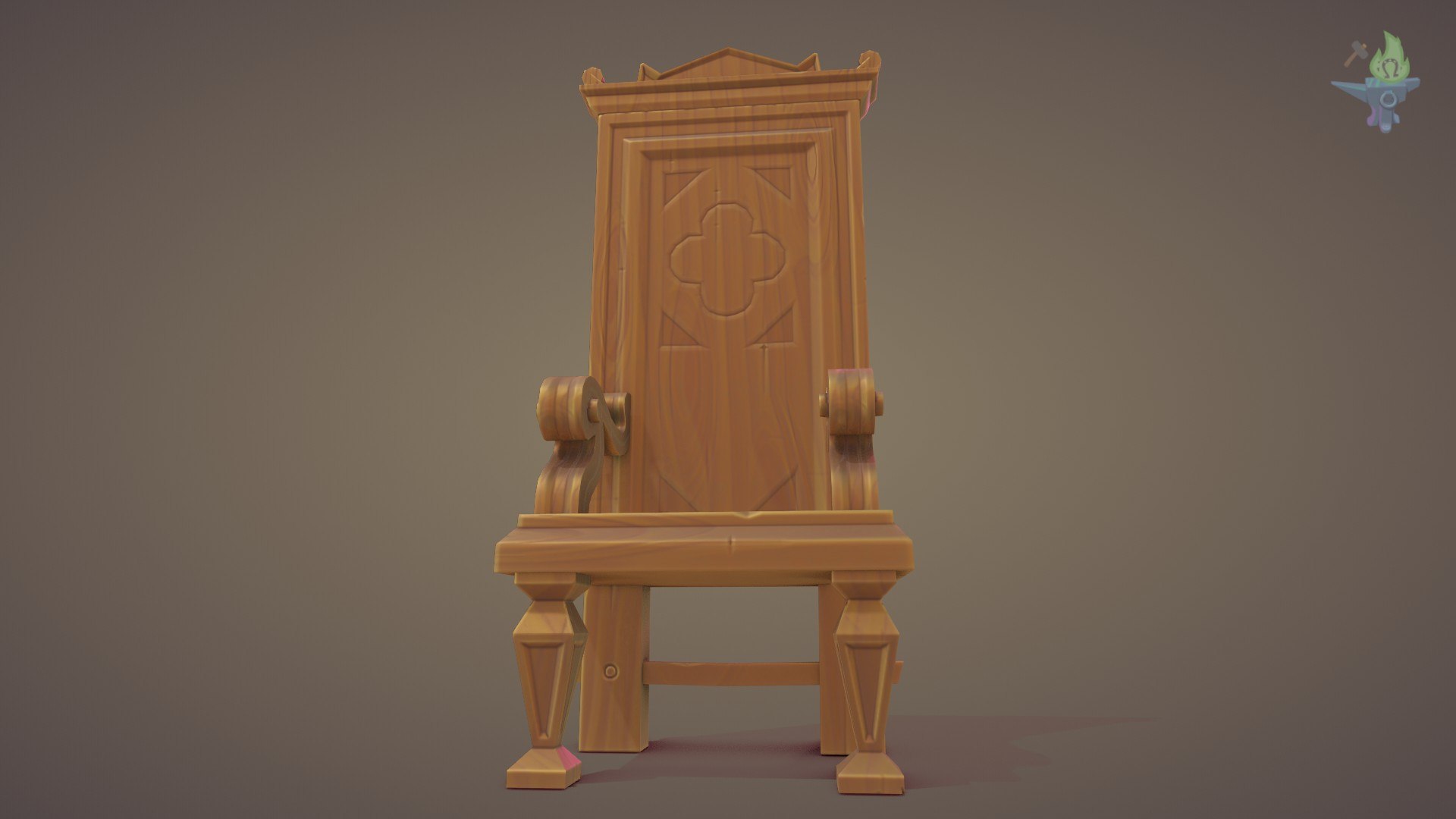 3D Gothic Walnut Chair Model - TurboSquid 1535623