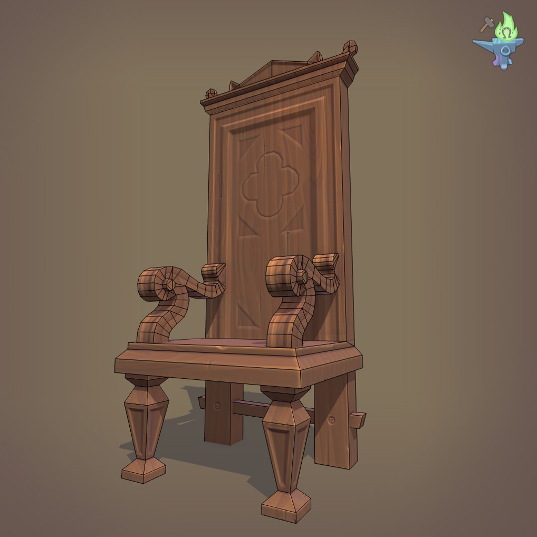 3D Gothic Walnut Chair Model - TurboSquid 1535623