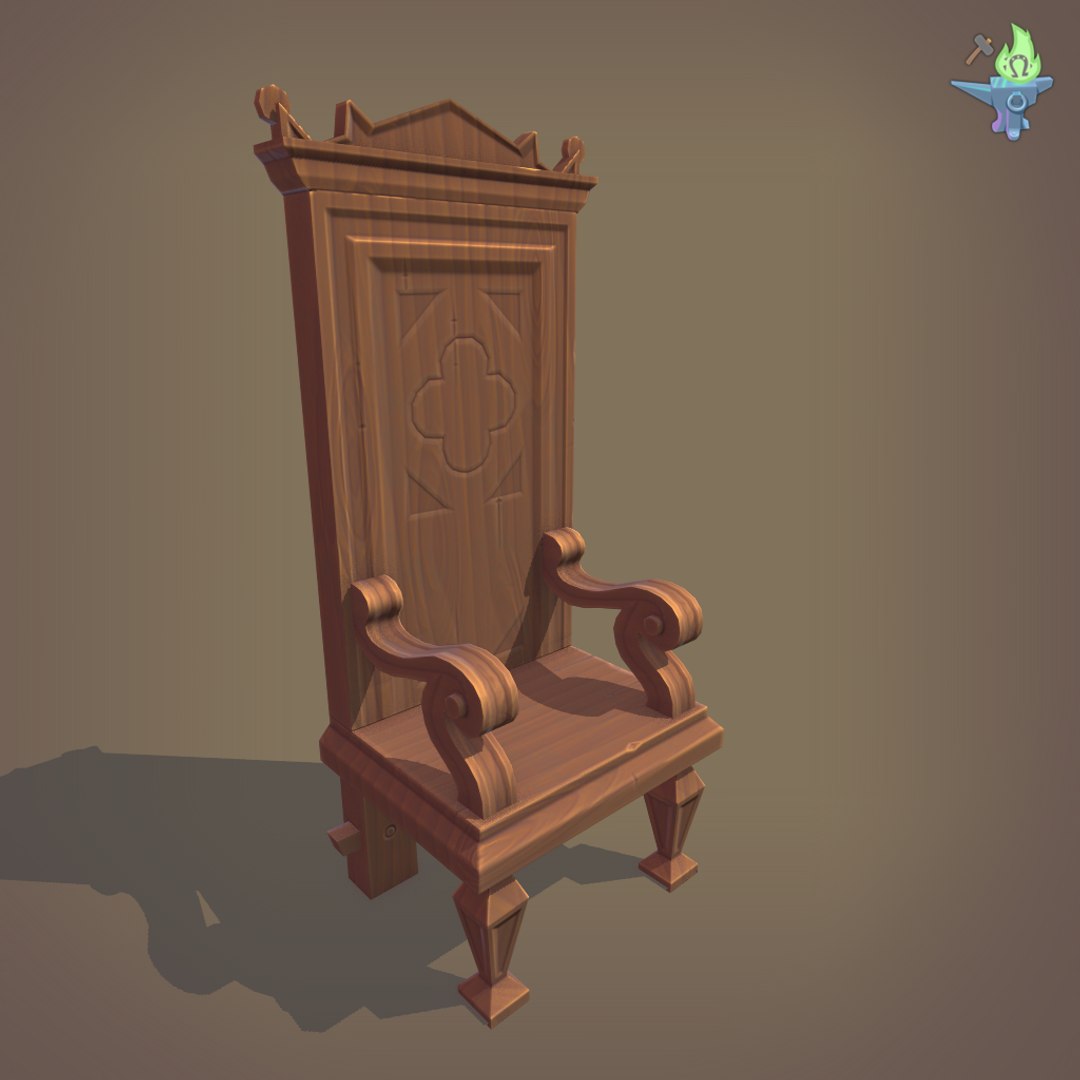 3D Gothic Walnut Chair Model - TurboSquid 1535623