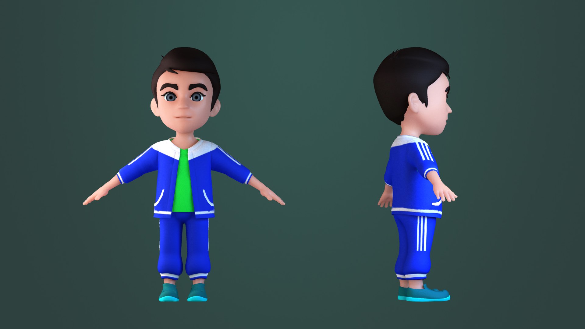 Animated Characters Little Boys Students Passersby Pupils Model ...