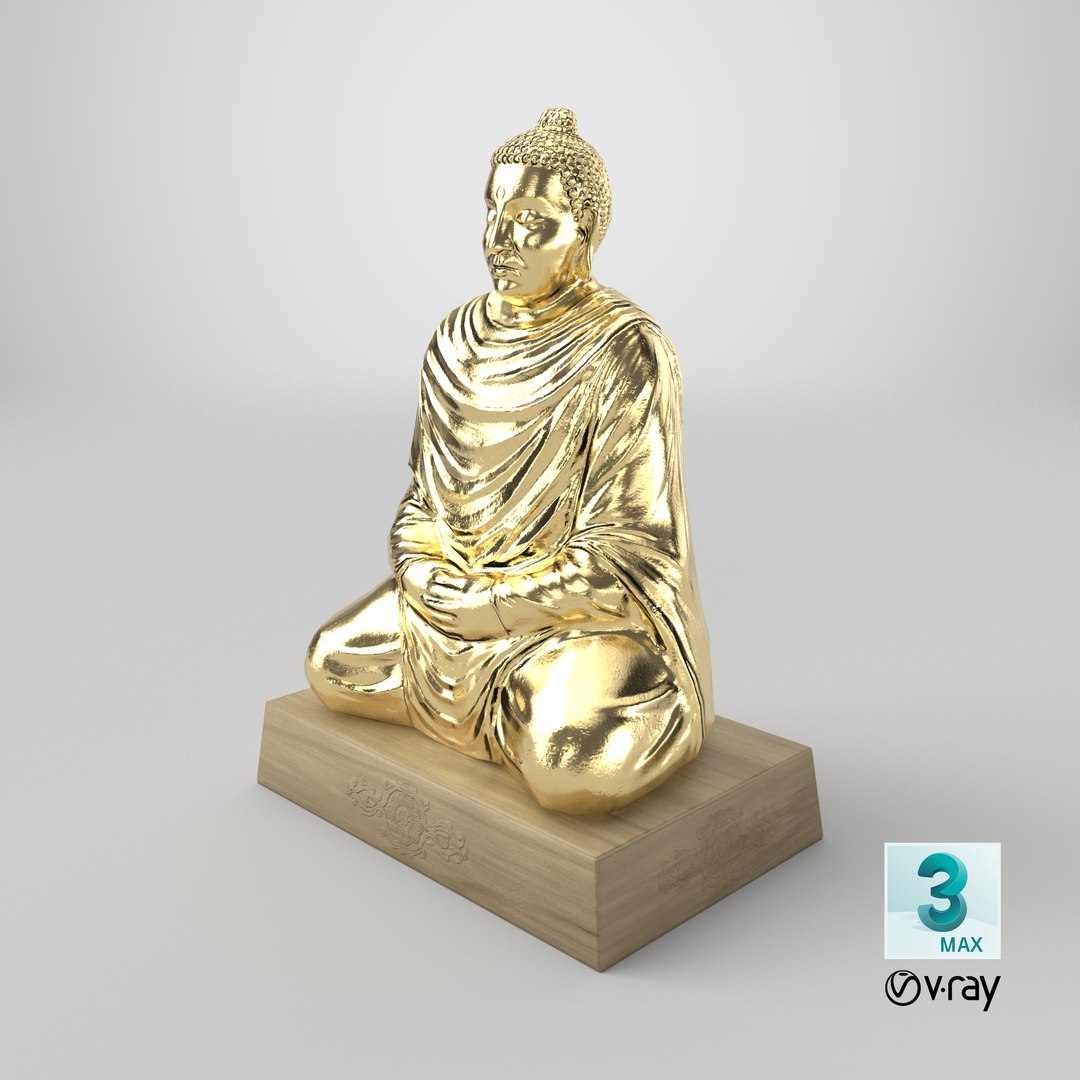 Golden Buddha Statue Low-poly PBR 3D - TurboSquid 2037429