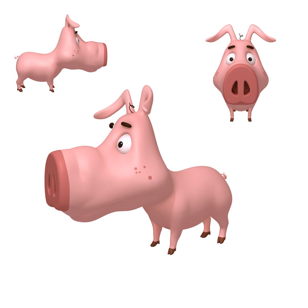 Pig Cartoon 3D Model - TurboSquid 1630398