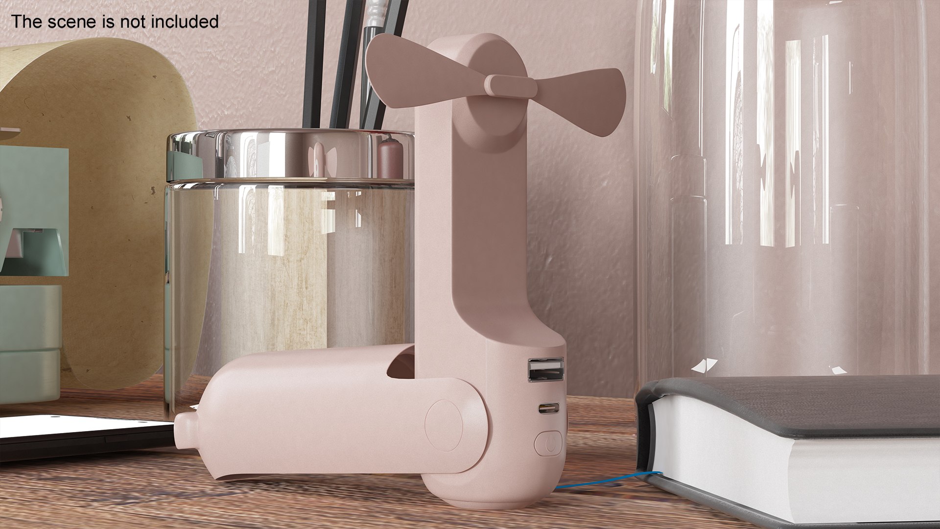 Portable Jisulife Mini Fan Pink 3D Model - TurboSquid 2128293