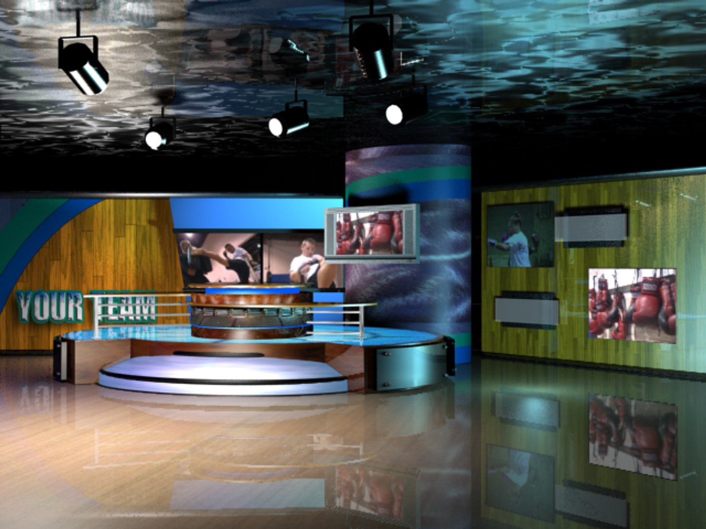 3d Virtual Television Studio Zipped Model