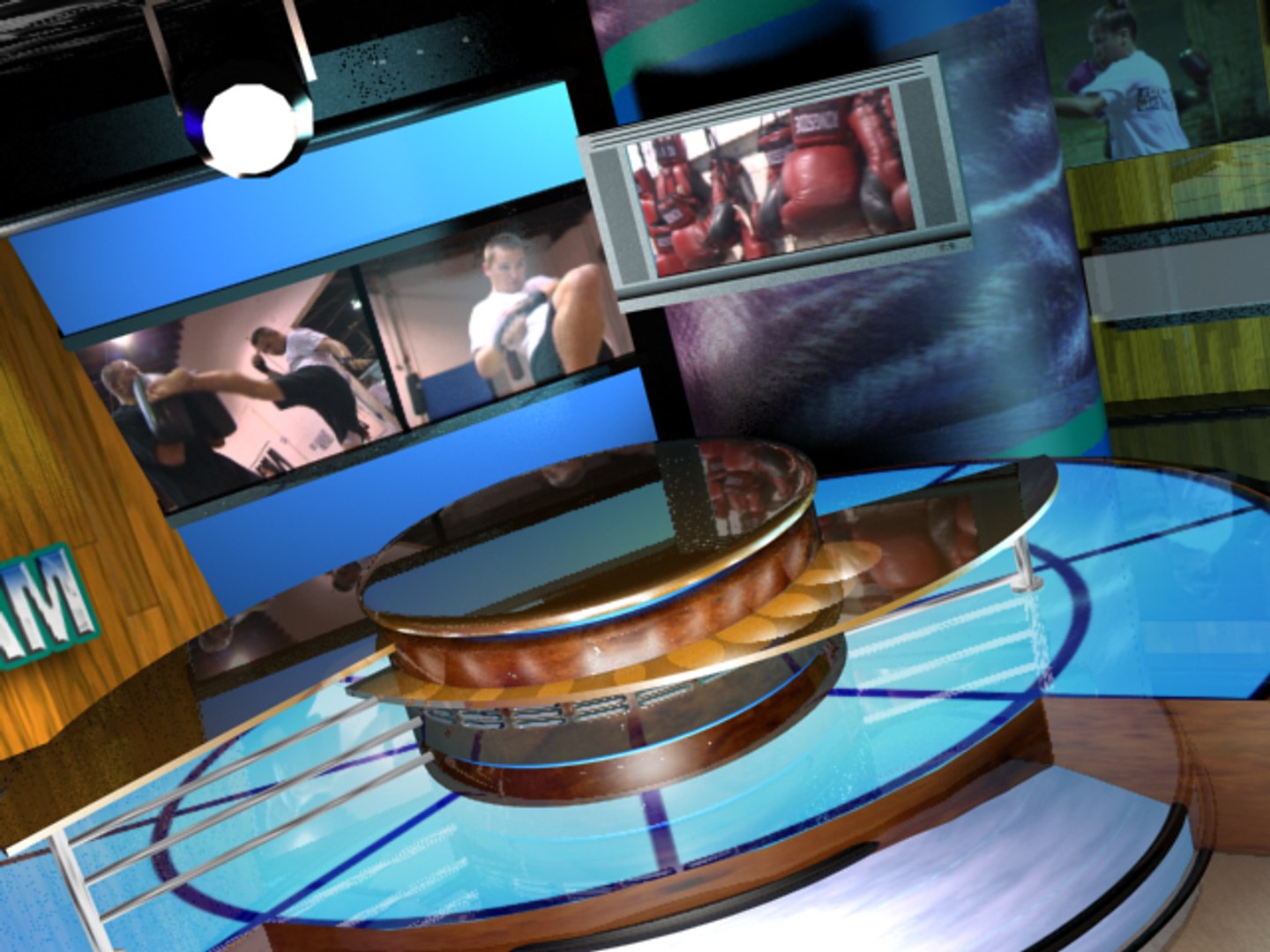 3d Virtual Television Studio Zipped Model