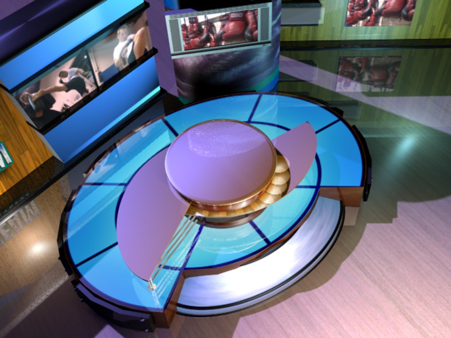 3d Virtual Television Studio Zipped Model