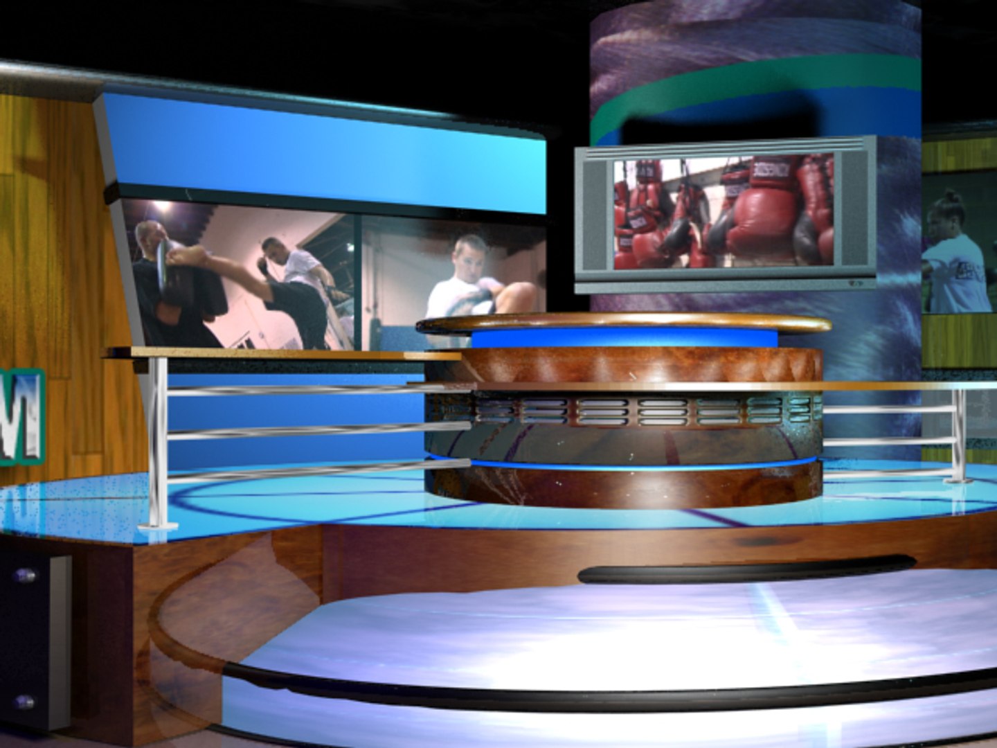 3d Virtual Television Studio Zipped Model