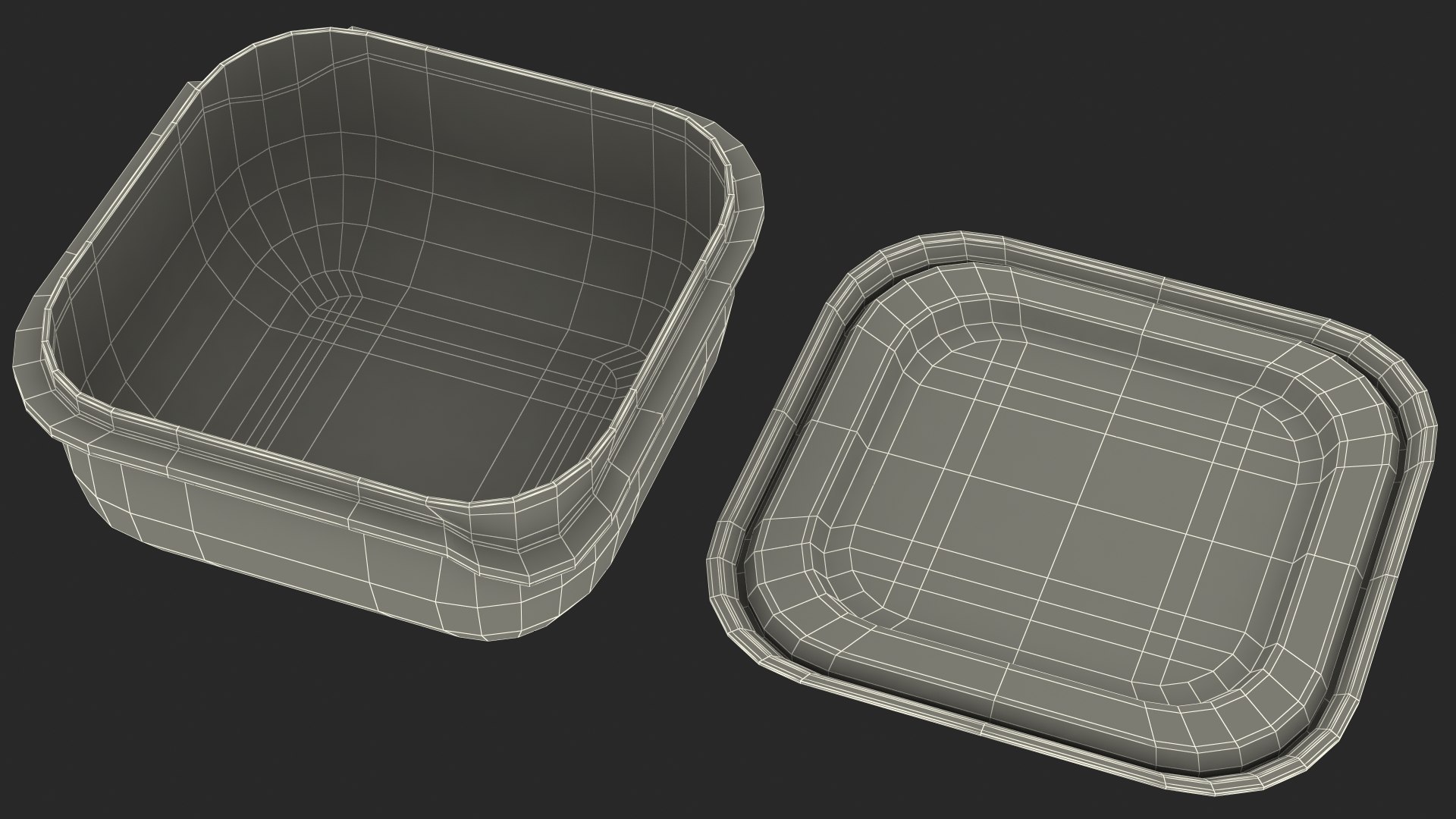 3D model Square Plastic Food Container with Lid - TurboSquid 1765823
