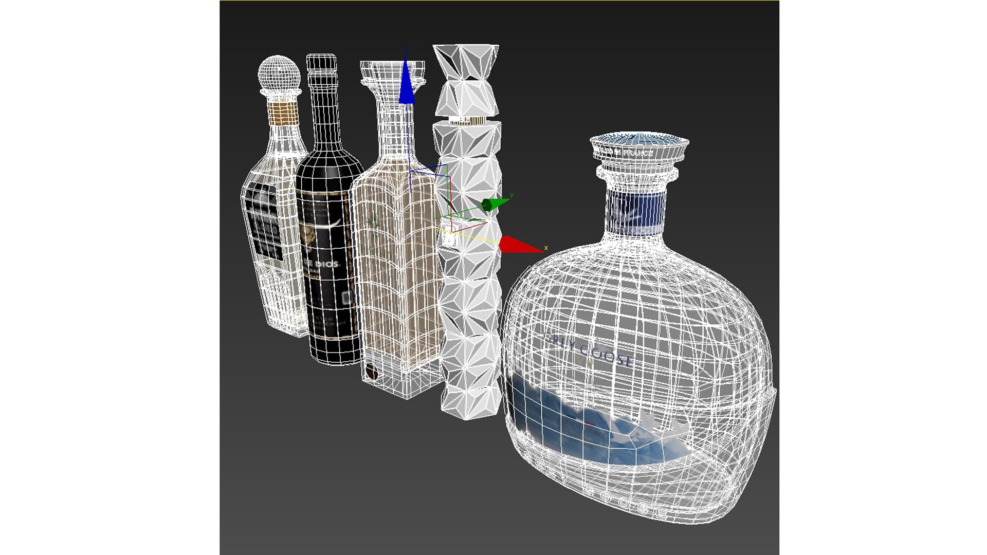 3D Bar Alcohol Bottles Vodka Tequila Model - TurboSquid 2211522