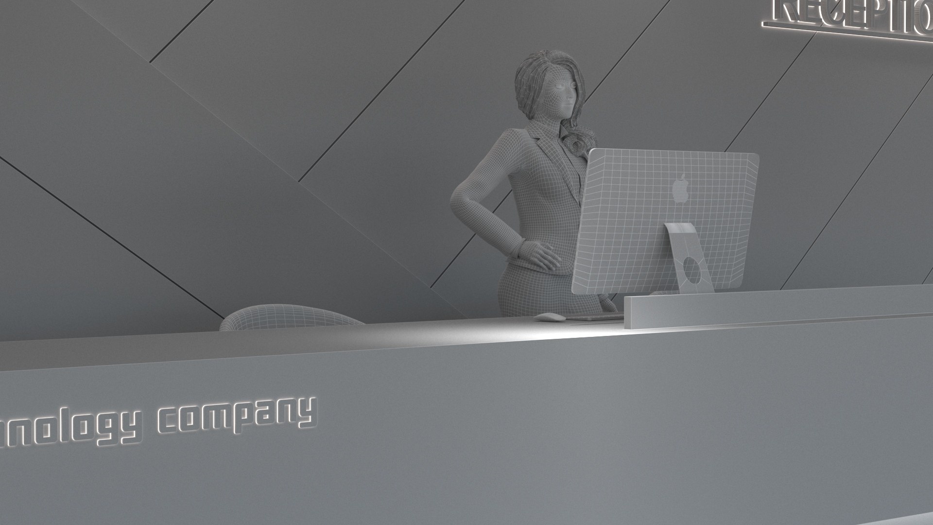 Front Desk 3D Model - TurboSquid 2208044