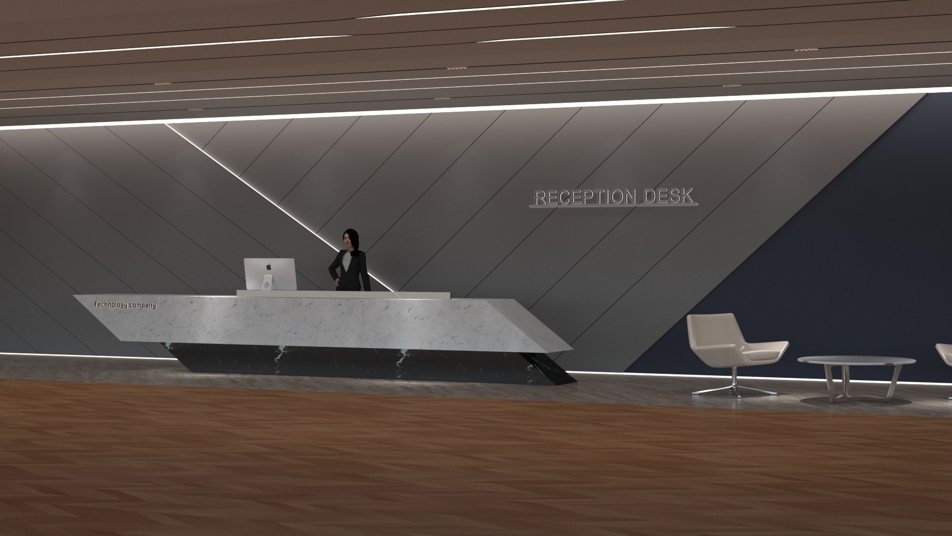 Front Desk 3D Model - TurboSquid 2208044